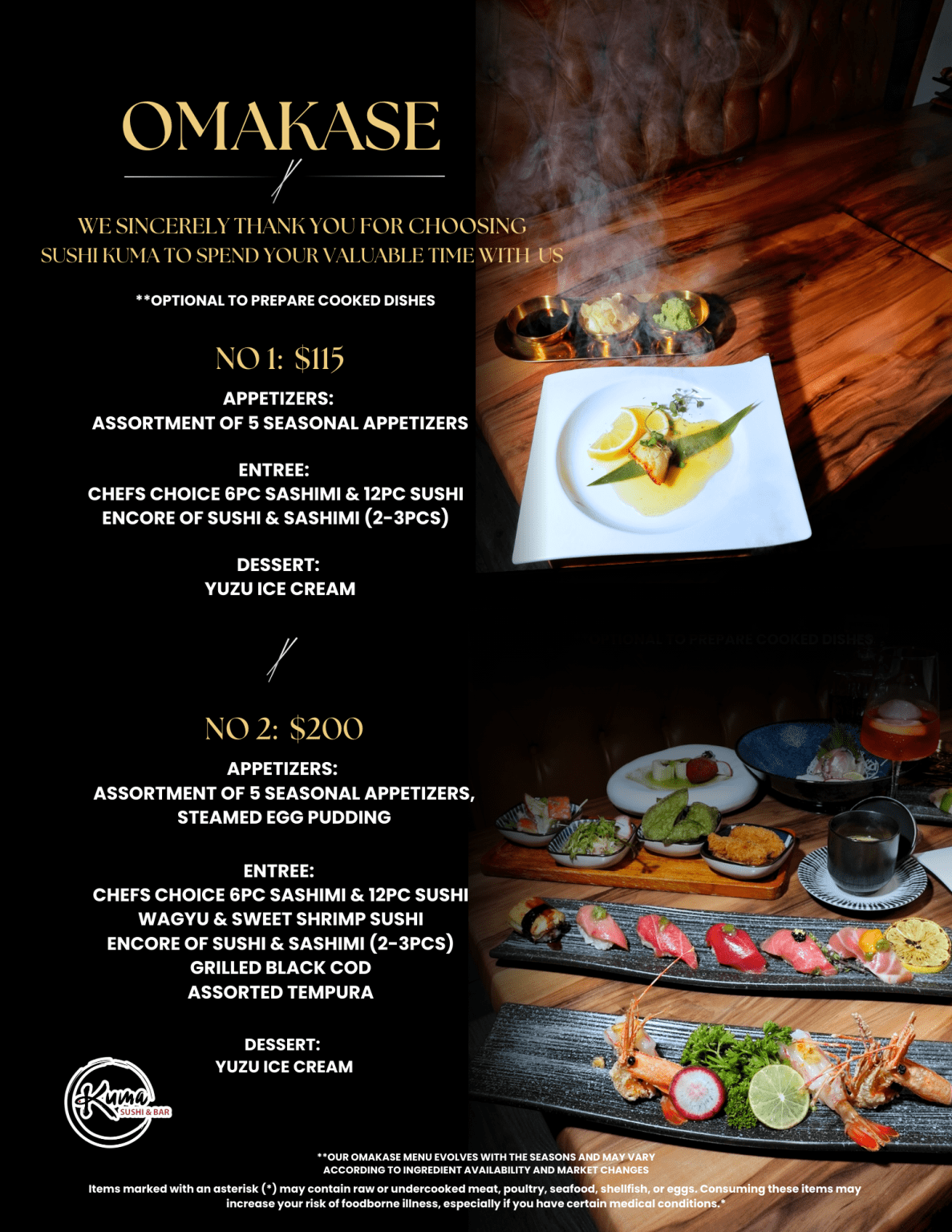 Menu – Kuma Sushi & Bar